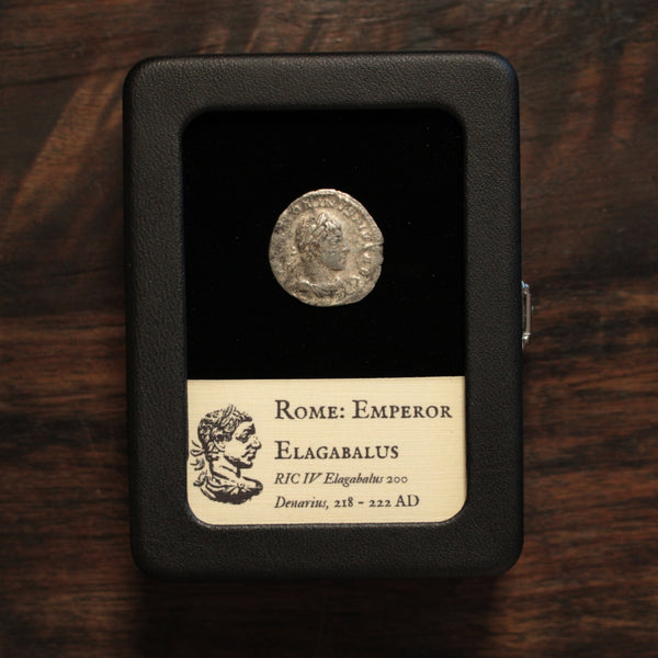 Rome, Emperor Elagabalus Denarius, Emperor in Syrian Robes on Reverse ...