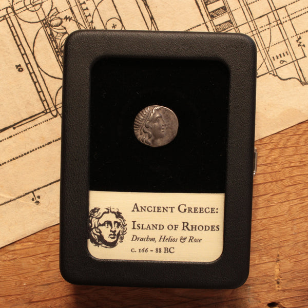 Greece, Island of Rhodes, Silver Drachm, Helios & Rose - c. 166 to 88 ...
