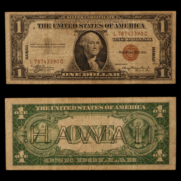 $1 U.S. Silver Certificate, Hawaii Overprint Note - 1942 to 1944 - Wor ...