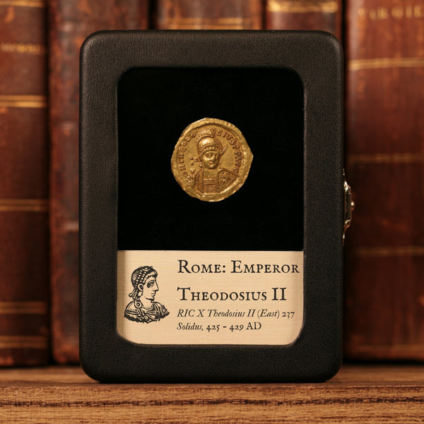 Rome, Emperor Theodosius II, Gold Solidus, Emperor with Valentinian II ...