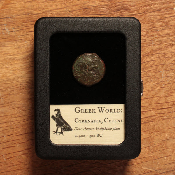 Cyrenaica, City of Cyrene Bronze, Zeus & Silphium Plant - c. 400 to 30 ...