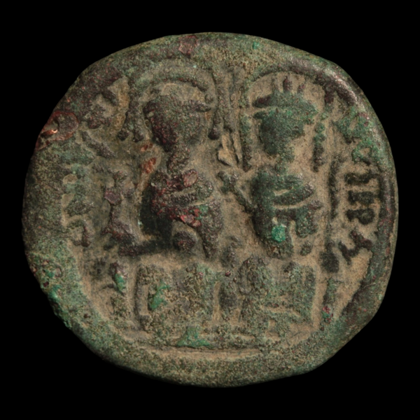 Byzantine, Emperor Justin II with Sophia, Bronze Follis (Sear 369) - c ...