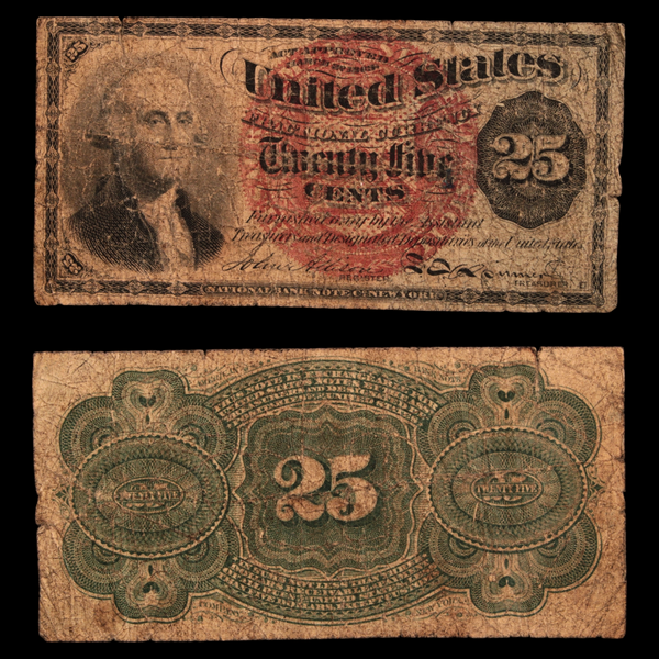 U.S. Fractional Currency, 25¢ Note, Fourth Issue - 1869 to 1875 - Unit ...