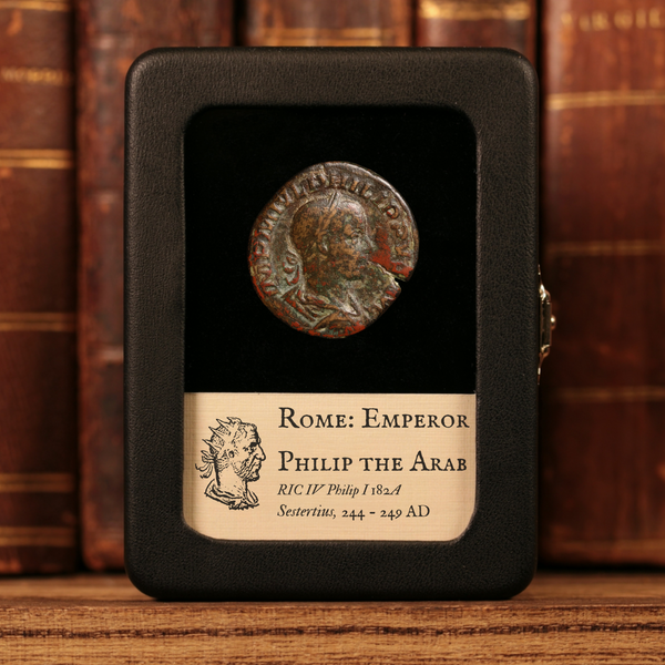 Rome, Emperor Philip the Arab, Large Bronze Sestertius, Two Emperors R ...