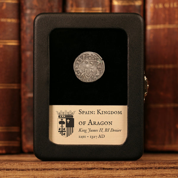 Kingdom of Aragon, King James II, BI 1 Denier - 1291 to 1327 CE - Span ...