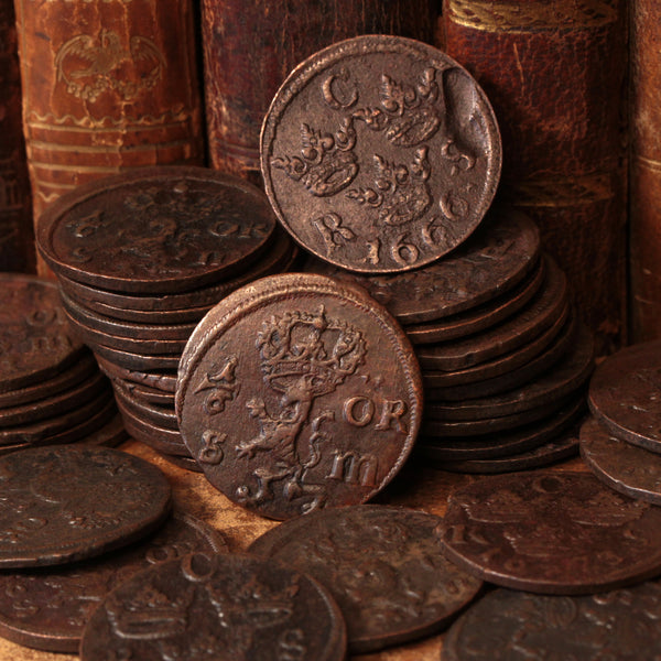 Sweden, King Karl XI, ⅙ Öre Silvermynt - 1666 to 1686 CE - Swedish Emp ...