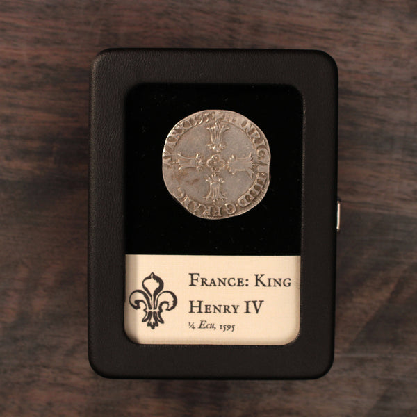 France, King Henry IV, Silver 1/4 Ecu - 1595 CE - Kingdom of France ...