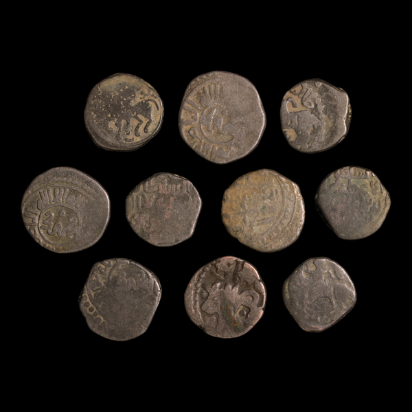 Bulk Lot of Indian and Islamic Billon Coins - c. 400 to 1400 CE - Indi ...
