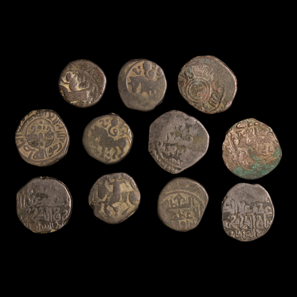 Bulk Lot of Indian and Islamic Billon Coins - c. 400 to 1400 CE - Indi ...