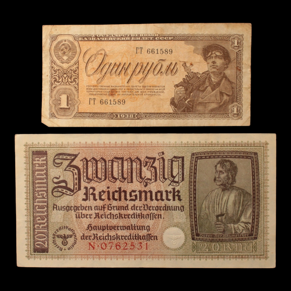 WWII: German & Soviet Banknote Set - 1938 to 1945 - World War II ...