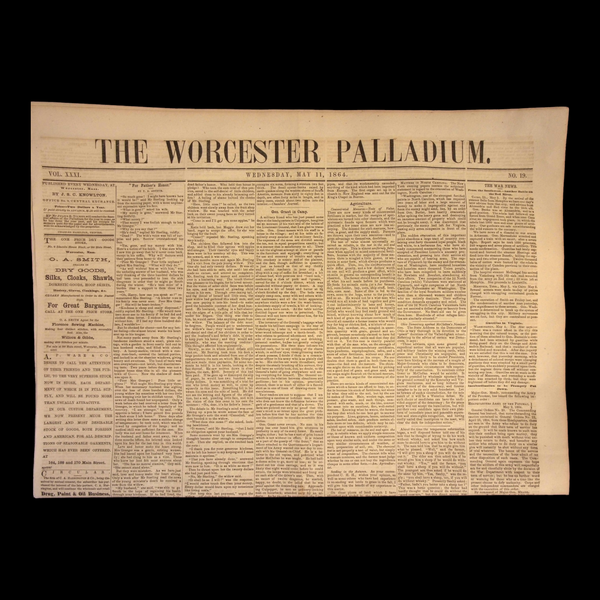 The Worcester Palladium Newspaper, Civil War Issue - History Hoard