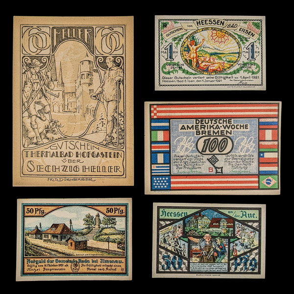 German Notgeld Notes - 1910's to 1920's - Weimar Republic - History Hoard