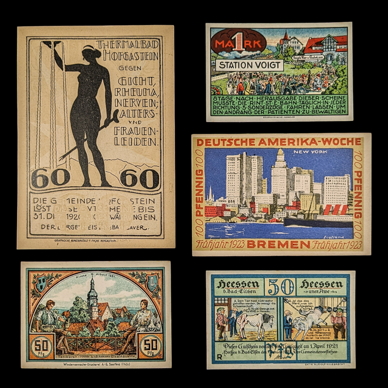 German Notgeld Notes - 1910's to 1920's - Weimar Republic - History Hoard