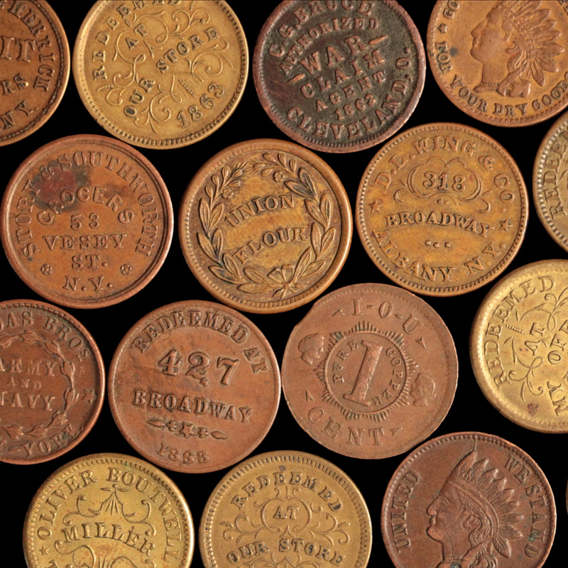 Civil War Token (5 Union Types) - 1861 to 1865 - United States ...