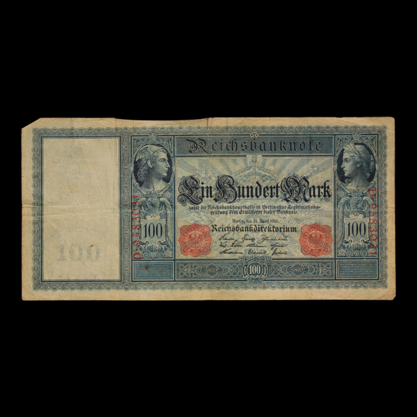 Reichsbanknote, 100 marks - 1908 to 1910 - German Empire - - History Hoard