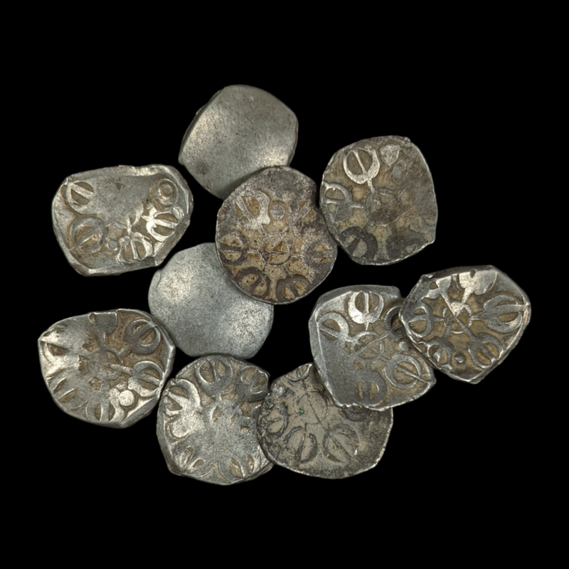 India, Taxila & Gandhara Silver Coin - 500 to 300 BCE - Achaemenid Emp ...