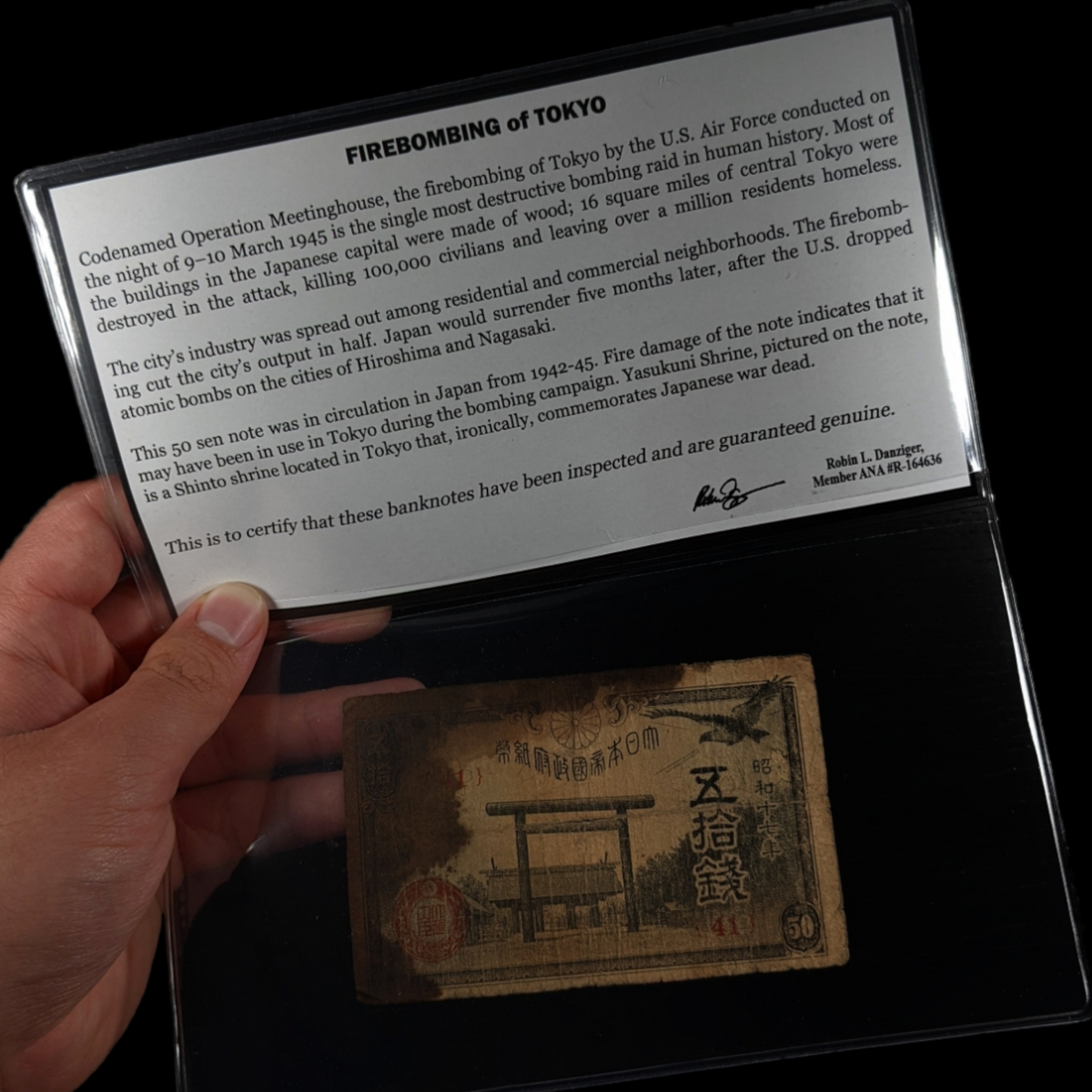 Japan, Fire Damaged 50 Sen Note - 1938 to 1945 - World War II - History ...